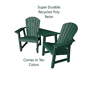 Phat Tommy 2 Chair Dining Table Set - Poly Outdoor Furniture - Small Patio Dining Set for Apartment Balcony Furniture, Recycled Poly Lumber Chairs and Table, Green