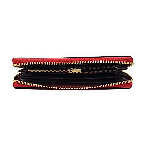 Coach Women's Long Zip Around Wallet (Crossgrain Leather, Gold - 1941 Red)