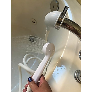 RMG Portable Hand Held Shower Sprayer for Bathtubs without Diverter - 42” Rubber Shower Hose and Sprayer - Convert Bathtub to Shower - Clamp to Secure Nozzle - Softer Rubber Connection