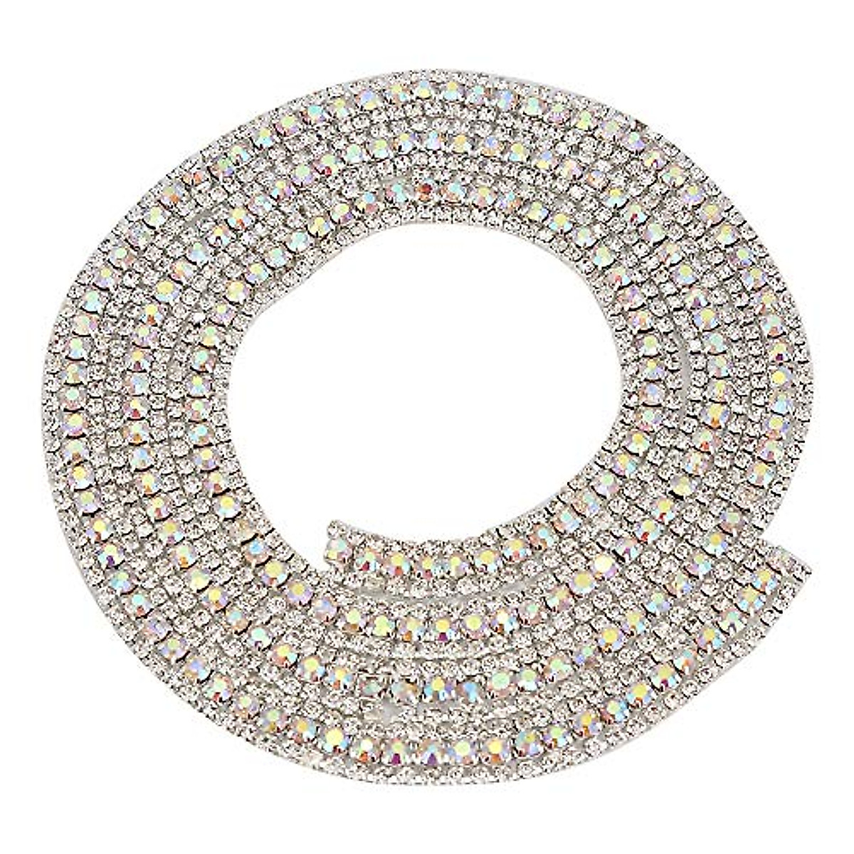 Ribbon, Easily Bends Mesh Rhinestone, Themed Parties Napkins Ornament Candle Holders for Wedding Cake Stands Birthday Party (Silver AB)