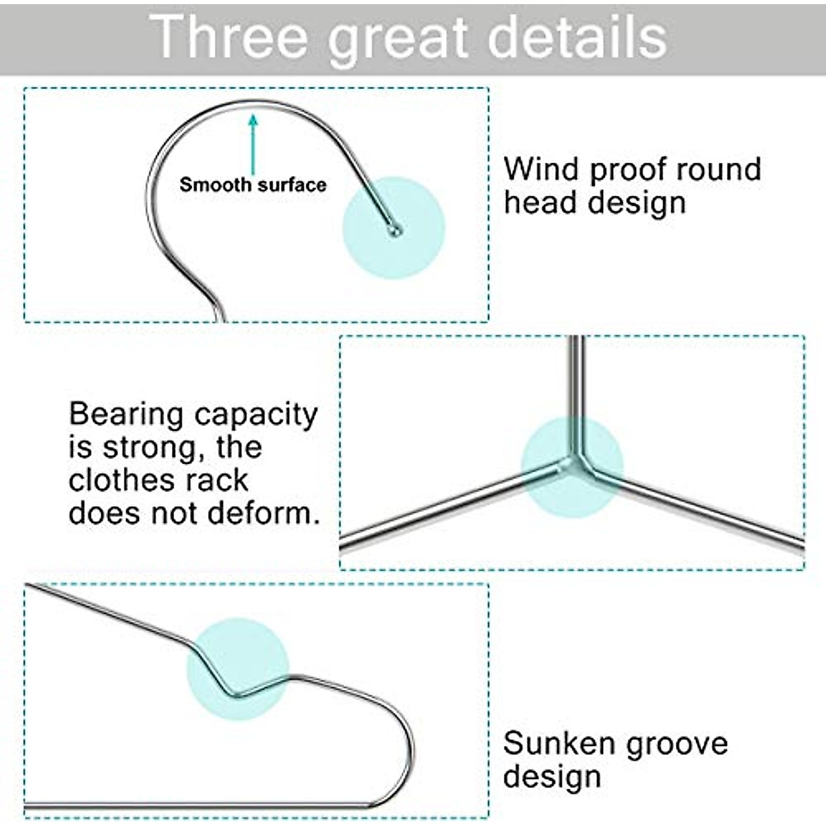 TIMMY Wire Hangers 30 Pack 16.5-Inch Stainless Steel Strong Metal Coat Hanger ,Heavy-Duty, Non-Slip, Space-Saving Clothes Hangers