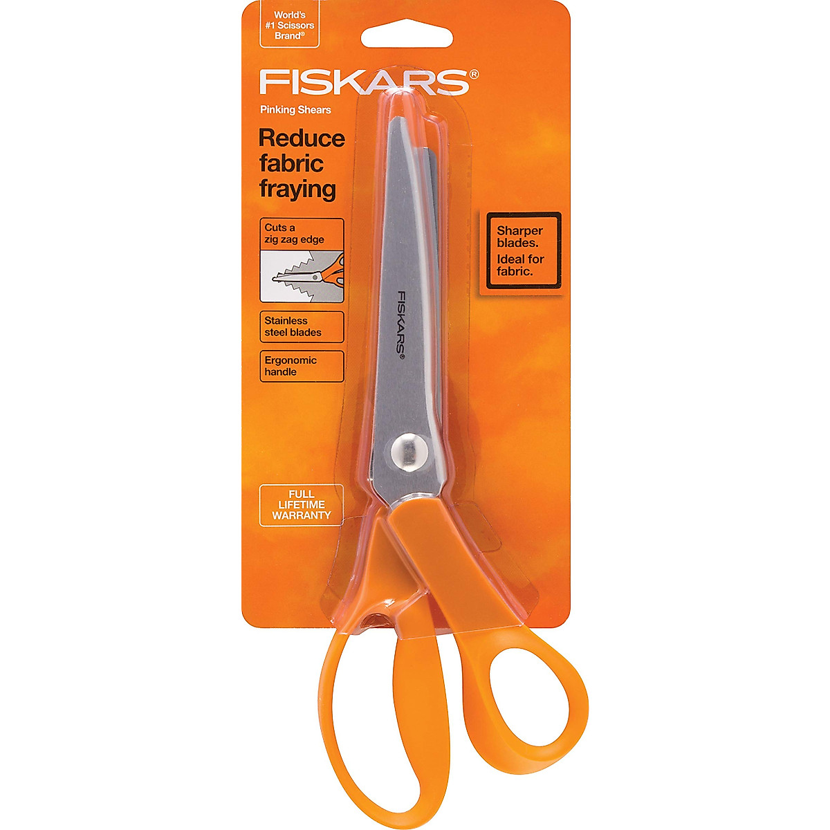 Fiskars 12-94458697WJ Pinking Shears, 8 Inch, Orange