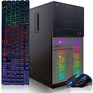 Dell RGB Gaming Desktop PC, Intel Quad I5 up to 3.6GHz, Radeon R9 370 4G GDDR5, 16GB RAM, 128G SSD + 2TB, DVD, WiFi & Bluetooth, RGB Keyboard & Mouse, Win 10 Pro (Renewed)