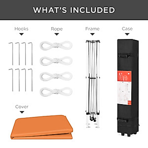 Best Choice Products 10x10ft Pop Up Canopy Outdoor Portable Folding Instant Lightweight Gazebo Shade Tent w/Adjustable Height, Wind Vent, Carrying Bag - Orange