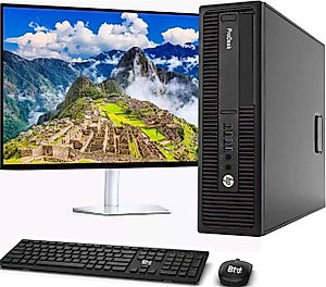 HP 600 G2 SFF Computer Desktop PC, Intel Core i5-6500 3.2GHz Processor, 8GB Ram, 128GB M.2 SSD, 2TB HDD,Wireless Keyboard & Mouse, WiFi | Bluetooth, New 19 Monitor, Windows 10 Pro (Renewed)