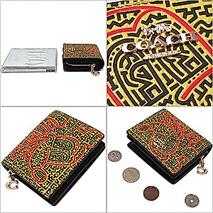 COACH Disney Mickey Mouse x Keith Haring Leather Snap Wallet - #C7446