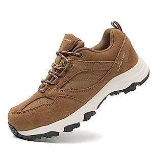 ANJOUFEMME Women's Hiking Shoes Waterproof Outdoor Fashion Sneakers,Breathable Walking Shoes for Women with Arch Support, Casual Lace up Work Shoes Slip Resistant Rubber Outsole