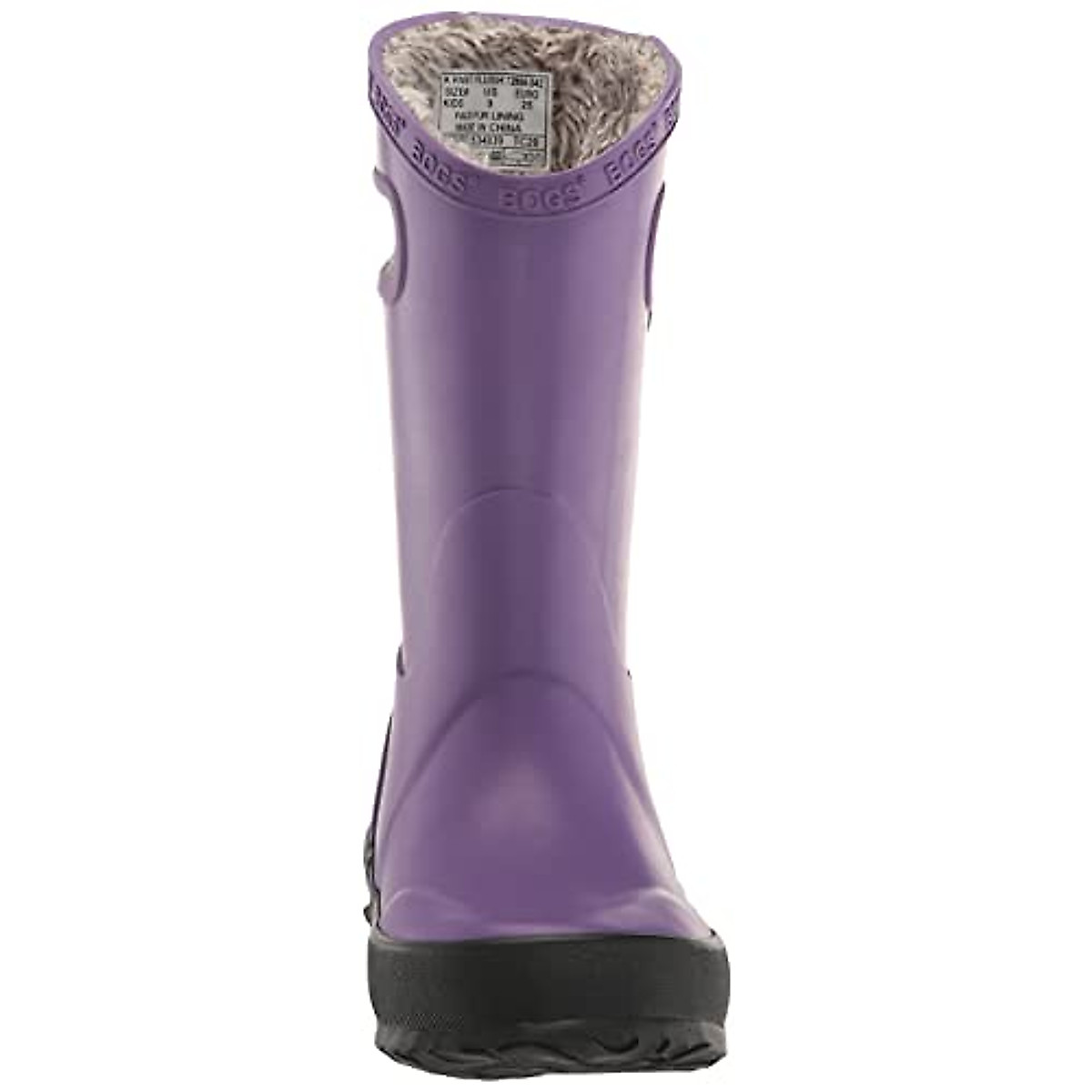 Bogs Kids Rainboot, Plush - Solid Purple, Size 4 Big Kid