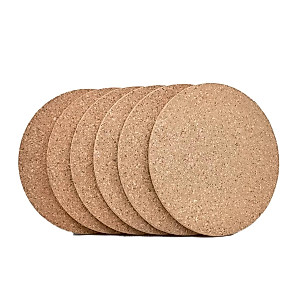 YF-ANEN 7 Inch Cork Tripod, Thermal Pad, Round Cork Board for Kitchen, Dining Table, Pots and Pans, Plants, Craft Tea Insulation Pads (Set of 6)