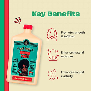 Lola From Rio - Meu Cacho Minha Vida - Hydrating Shampoo For Defined, Soft, Vibrant Curls, Nourishing, Mousturizing, Paraben, Sulfate-free 16.9 Fl Oz