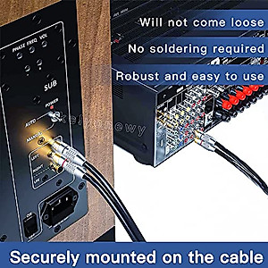 RCA Plug Connectors Coaxial Cable Audio Adapter Gold Plug Male No Solder Connector Solderless Video Cable kit TV CCTV(12-Pack)