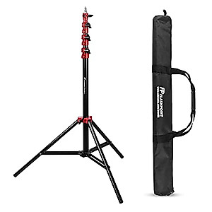 Flashpoint 9.5' Red Color Coded Pro Air Cushioned Heavy Duty Light Stand for Photography, This Portable Photography Light Stand Tripod is Lightweight and Durable, Ideal for Indoor/Outdoor Use