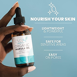 Organic Marula Oil for Face and Hair, 100% Virgin Moisturizing Beauty Oil - Cold Pressed, Natural Anti-Aging Formula - Non-greasy, Unrefined, Rich in Omegas & Antioxidants - 2oz.