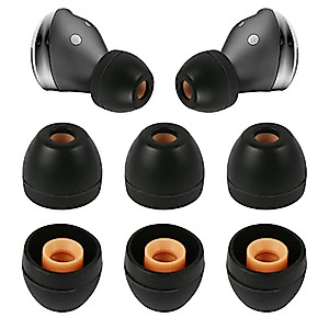 Rieyuf 3 Pairs Replacement Ear Tips Earbuds Eartips Ear Cap Ear Bud Tip Compatible for Sony WF-1000XM4,Powerbeats Pro, BeatsX & Other Inner Hole 3.8mm-4.2mm Earbud in-Ear Headphones, Black (Small)