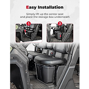 KEMIMOTO Removable Storage Bins, Passenger Under Seat Storage Box Compatible with Can-Am 2016 2017 2018 2019 2020 2021 2022 2023 Defender HD8 / HD10 / HD5 / Max HD8 / Max HD10, Replace OEM #715003314