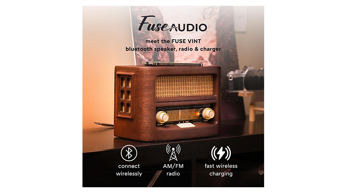 Fuse Vint Retro Radio: Wireless Charging & Bluetooth Speaker