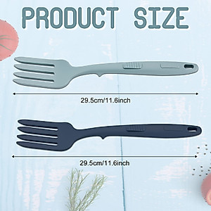 2pcs Silicone Flexible Forks, Silicone Cooking Fork Heat Resistant, Multifunctional Nonstick Blending Fork for Cooking Utensil for Kitchen Stir Mix Mash (Lake Blue, Dark Blue)