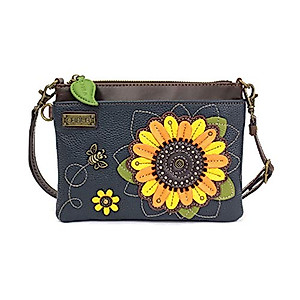 Chala Mini Crossbody/Purse with Convertible Strap Stylish, Compact, Versatile - Sunflower - Navy