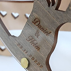 Tree with Leaves Wedding Guest Book Alternative with Box and Small Leafs,Personalized Drop Round Wedding Guest Book for Rustic Wedding Decorations and Anniversary