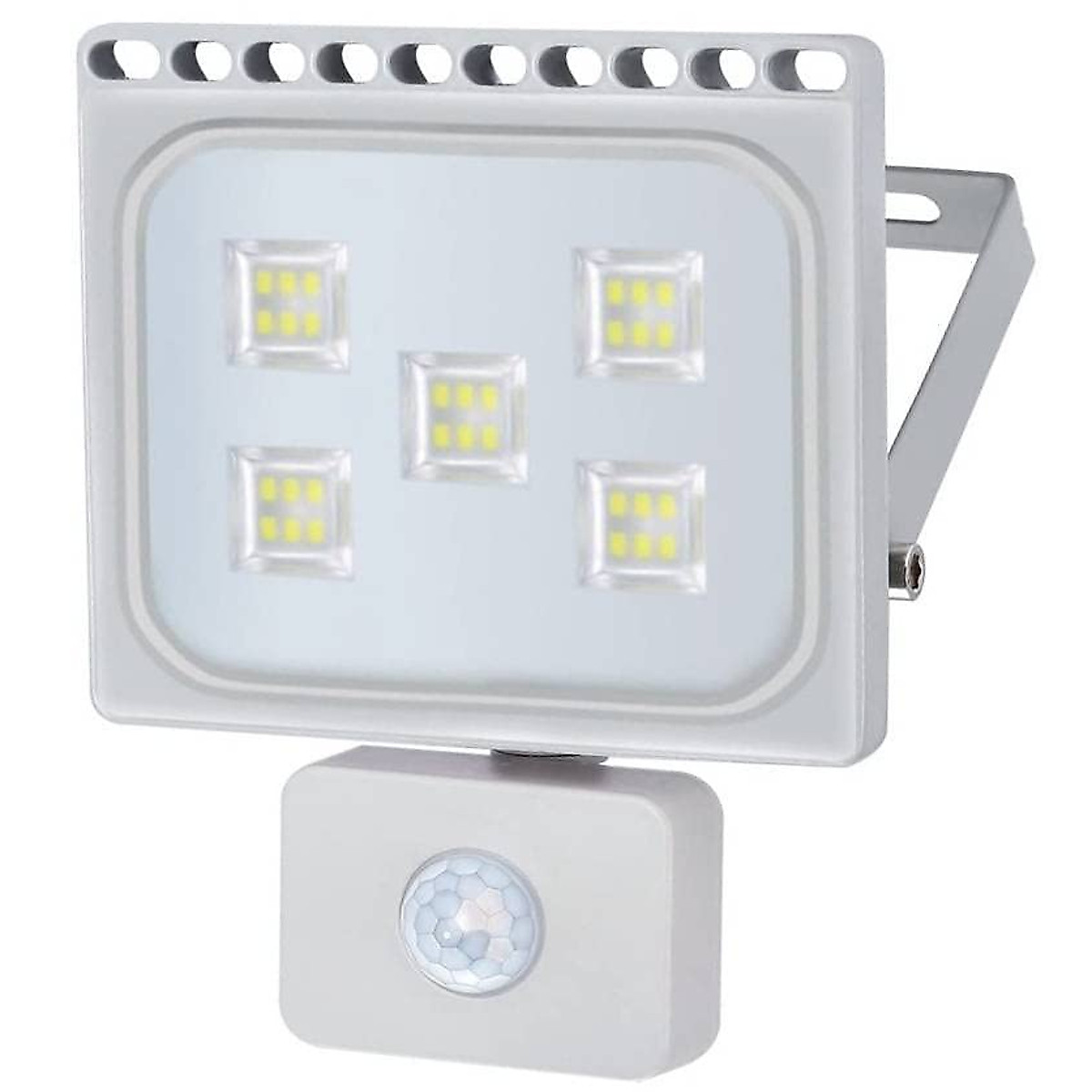 Houssem 30W LED Flood Light with PIR Security Lighting Outside Spotlight Led Search Lamp 110V Floodlights for Outdoor Garden Street Square Cool White[Energy Class A+]