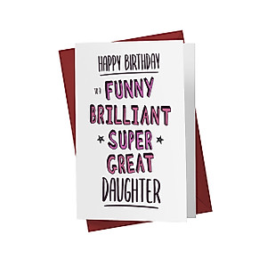 Sweet and Funny Birthday Card For Daughter, Large 5.5 x 8.5 Daughter Birthday Card, Birthday Cards For Daughter - Birthday Card Daughter - Karto - Compliment Daughter