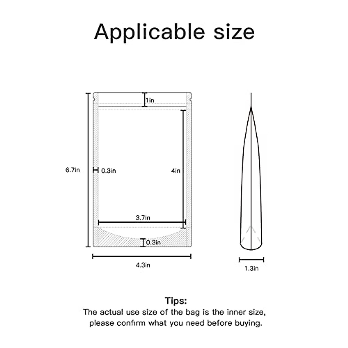 100 Pcs Resealable Bags,4.3" x 6.7"Clear Stand Up Food Bags,Zip Lock Food Storage Bags for Packaging Products,Herbs,Snack,Tea,Spices,Pet Food and Soaps