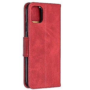 Glow Co, Ltd. iPhone 11 Pro Max Notebook Type Case with Strap, Red, Tempered Glass & Stylus Pen Included 406-3-02