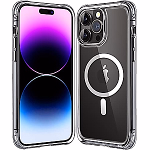 Mkeke Magnetic Designed for iPhone 14 Pro Case Clear with Magsafe [Military Grade Drop Protection] [Not Yellowing] Shockproof Phone Case for Apple iPhone 14 Pro 2022
