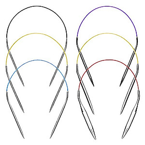 Circular Knitting Needles 16 Inch Set Round Metal Kit Size 13 10 8 6 2.5 0