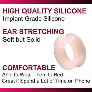 unique gauges ears stretchers eyelets 15/16 Skin Silicone Double Flare Flesh Tunnels Large Plug AFAC Stretching SI04 2Pcs