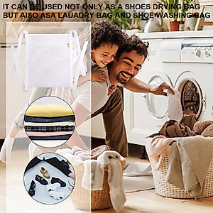 KASCLINO Sneaker Washing Machine Bag, Laundry Dryering Net Bag for Shoes Portable Sneaker Mesh Washing Bag with Elastic Strap Zip Closure for Boost Slipper Shoes