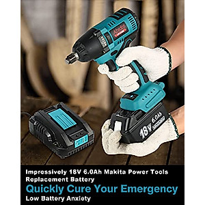 Aoasur 6.0Ah Replacement for Makita 18V Battery 2Packs,Compatible with Makita Battery18V