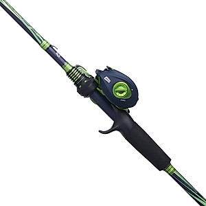 Abu Garcia Virtual Low Profile Baitcast Reel and Fishing Rod Combo, Green, 7' - Medium Heavy - 1pc - Left Handed