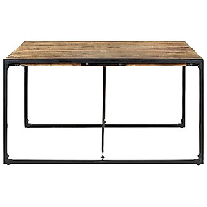 YUHI-HQYD Dining Table,Conference Table,Coffe Table,Rectangle Tea Table,Assembly Required,Perfectly in Living Room, Den, Office Room, and Family Room, 55.1"x55.1"x29.5" Rough Mango Wood