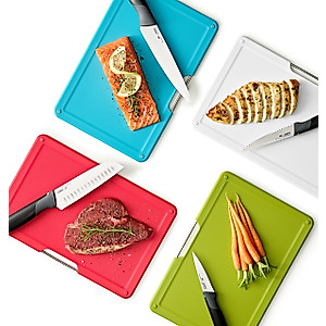 Joseph Joseph Folio Plus, 8-Piece Colour Coded Knife & Chopping Board Set - Multicolour