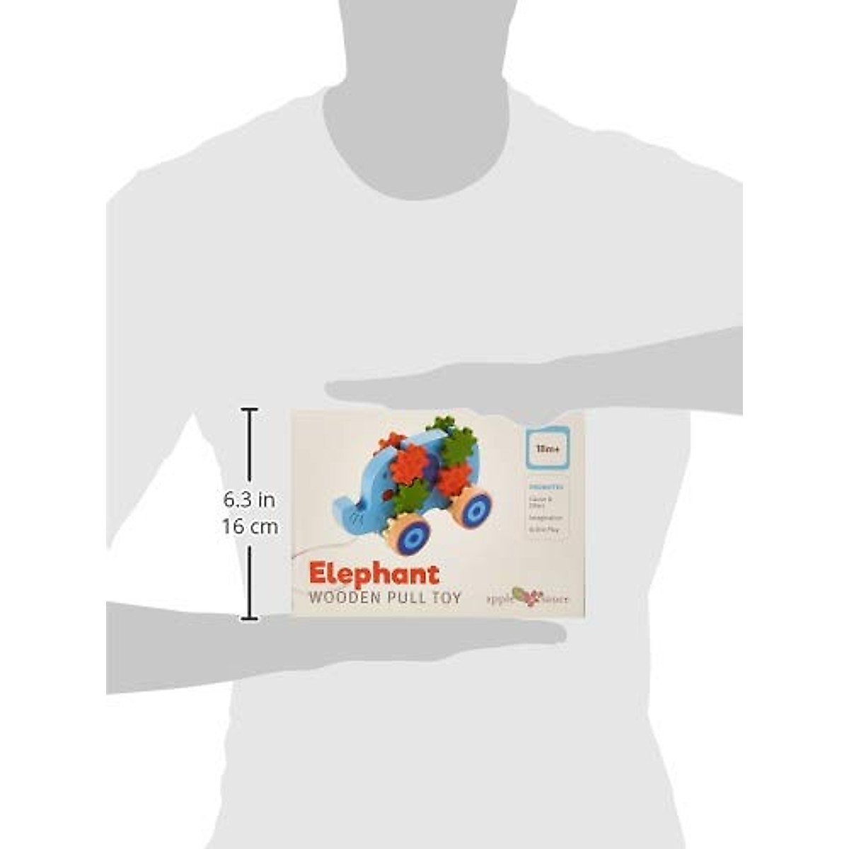 Applesauce 98405 Wooden Pull Toys Infant Development Educational Baby Toys, Blue