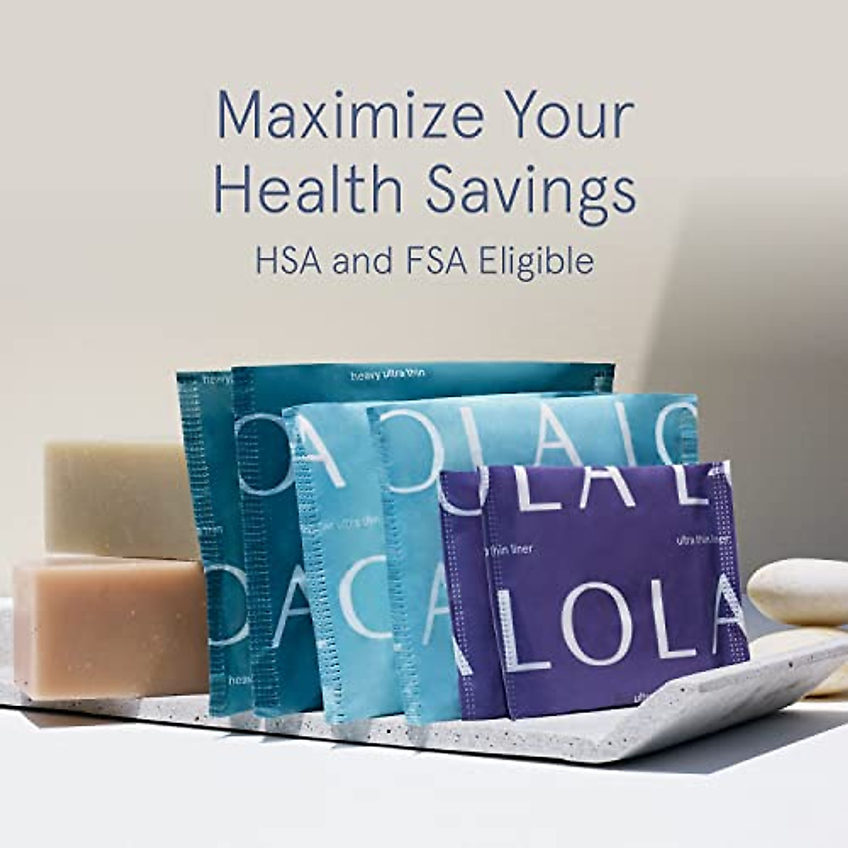 LOLA Organic Cotton Pads, 60 Count - Ultra Thin Pad with Wings, Cotton Organic Pads for Women, HSA FSA Approved Products Feminine Care, Heavy & Regular