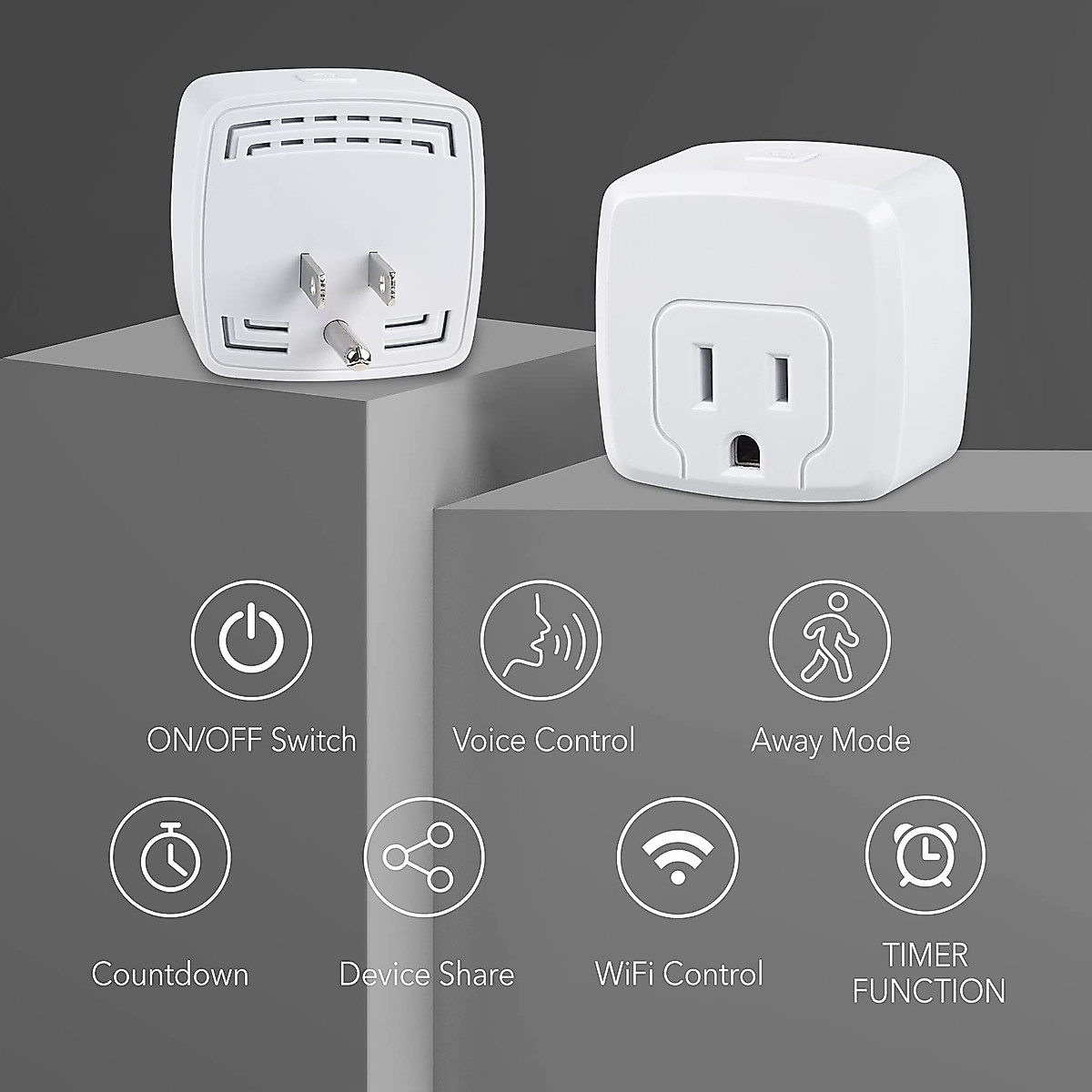 HBN Smart Plug Mini 15A, WiFi Smart Outlet Works with Alexa, Google Home Assistant, Remote Control with Timer Function, No Hub Required, ETL Certified, 2.4G WiFi Only, 1-Pack