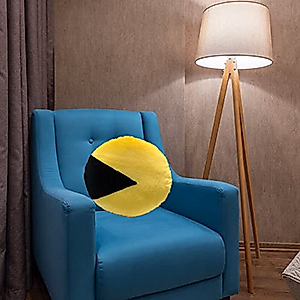13" Pacman Plush Pillow, Pacman Cushion Decorative Throw Pillows, for Sofa Couch Home Office Bed Car (Yellow) …