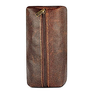 CestAntiQ Leather Large Pen Case Makeup Pouch Parts Tool Bag Storage Office Home