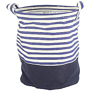 Storage Hamper, Cloth Laundry Hamper, Portable Laundry Hamper, Laundry Basket, for Magazines Home Storage Home Organization Clothes(Blue Stripes)