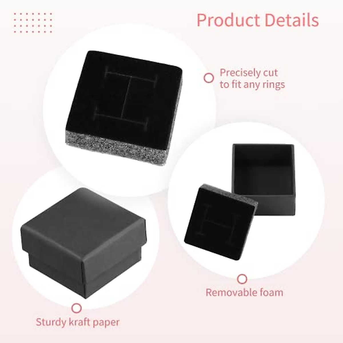 Outgeek 24pcs Jewelry Gift Boxes, Small Gift Boxes with Foam Insert Earring Protector Case Jewelry Kraft Packing Boxes for Ring Collectibles Necklace Bracelet Wedding (24PCS Gift Boxes)