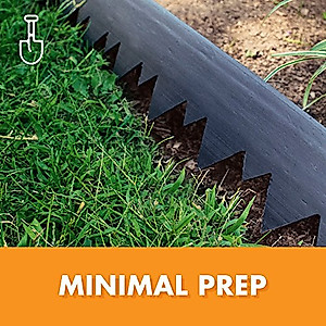 EasyFlex Pound-in Landscape Edging with Anchoring Stakes, 4.5 in. Straight Top Plastic Garden Border, 20 Foot Kit, Black, (3500-20C-3)