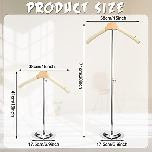 Soaoo Flexible Shoulder Stand Adjustable T Shirt Display Beige Coat Hanger Stand Portable Hanging Clothing Display Rack Garment Coat Holder for Retail Vendor, Height 16-27.9 Inch(1 Pcs)