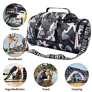 Gym Sport Bag Backpack Duffle Bag Weekender Bag Water-resistant Travel Sling Bag Casual Daypack for Men and Women