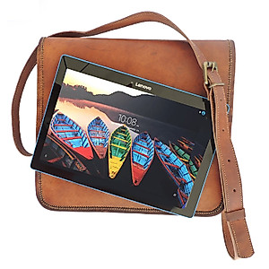 Goat Leather Cross Body Vintage Style Shoulder Bag 11 Inch Small Travelling Bag for Women & Men, Brown