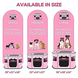 TASDISE Portable Pet Playpen, Foldable Exercise Play Tent Kennel Crate for Puppy Dog Yorkie Cat Bunny, Great for Indoor Outdoor Travel Camping Use, Come with Carring Case, 600D Oxford, M