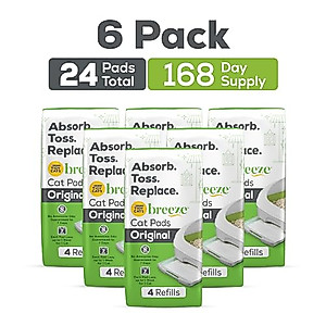 Purina Tidy Cats Cat Litter Breeze Pads Spring Clean Fragranced Cat Litter Pads Refill Pack - (Pack of 10) 4 ct. Pouches