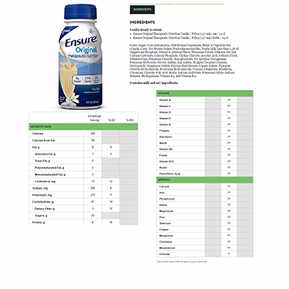 Ensure Original Therapeutic Nutrition (Formerly Immune Health) (Vanilla) 8-fl-oz Bottle - 1/Case of 24