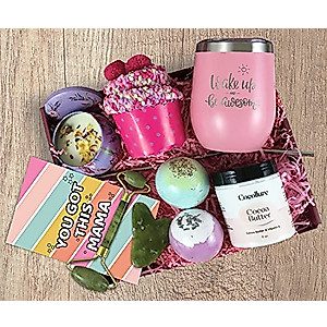New Mom Gifts Ideas - Best Relaxing Spa Gift Bath Box Set for Women - Pregnancy New Mom Care Package - Unique Present Idea for First Time Mom Expecting Mother - Baby Shower Basket